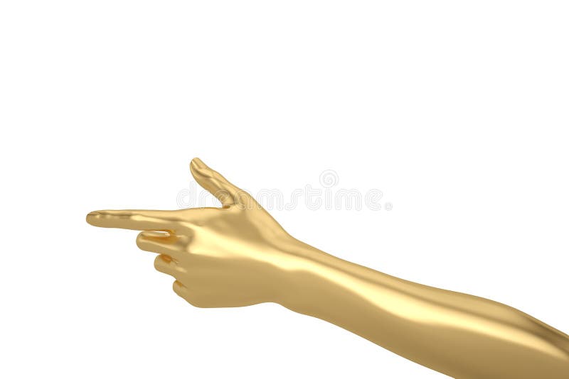Gold Hand Isolated On White Background. 3d Illustration Stock ...