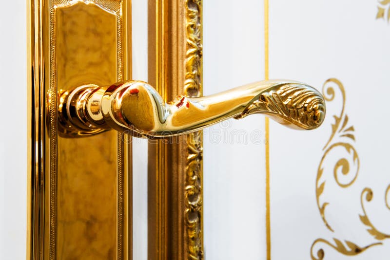 Gold handle stock image. Image of building, closed, antique - 11392627