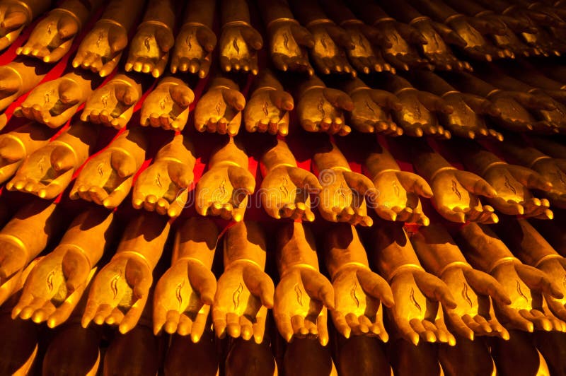 Gold Hands of Guan Yin Statue Stock Photo - Image of pray, korean: 22532976