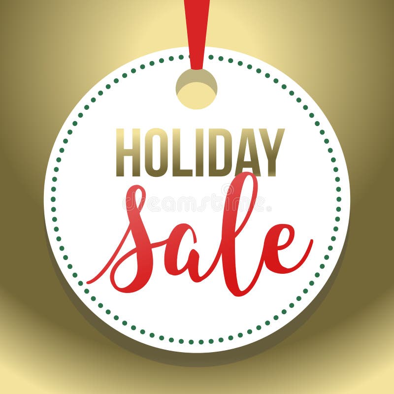 Gold-Hang Tag Holiday Sale Vector-Illustration 2 Vektor Abbildung ...
