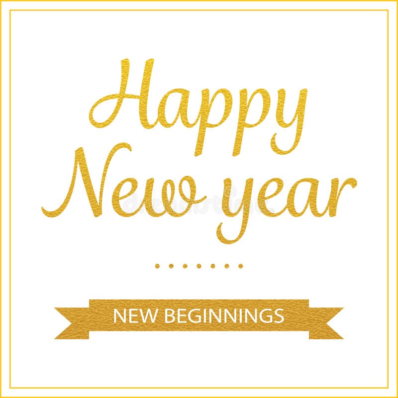 Gold Happy New Year Greetings Card Stock Vector - Illustration of happy ...