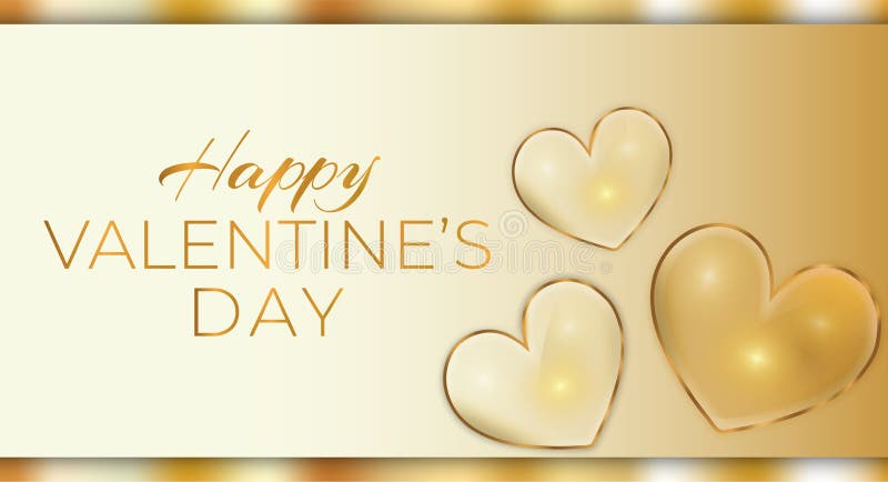 Gold Happy Valentine`s Day Background Illustration Stock Vector ...