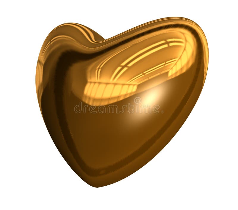 Gold heart stock illustration. Illustration of wedding - 12358909