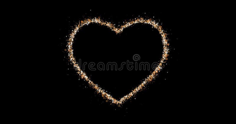 Gold Heart Glitter Loop. Sparkling Particles in the Shape of a Sign of ...