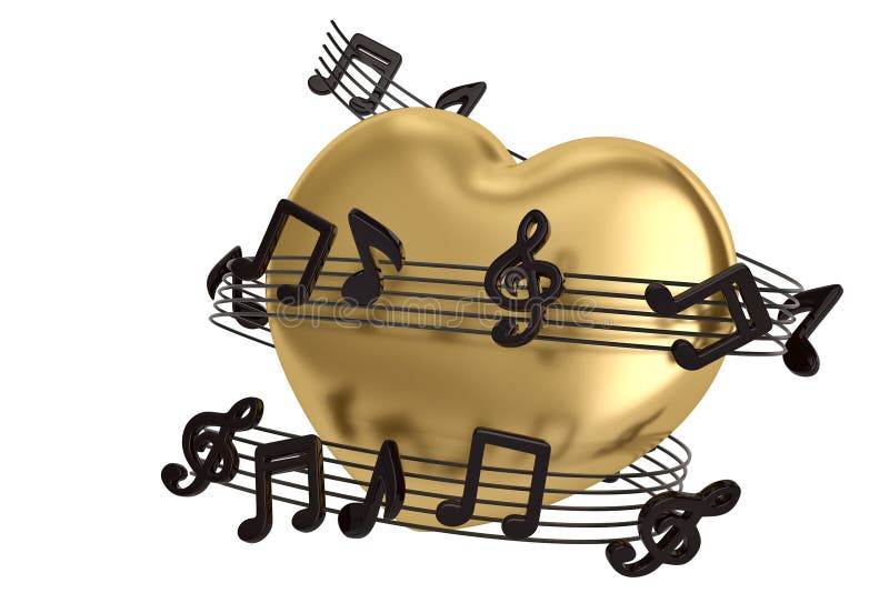 Music Notes Staff Heart Stock Illustrations – 182 Music Notes Staff ...