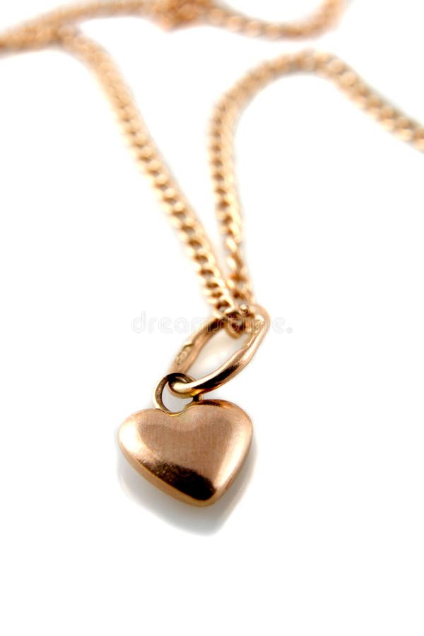 Gold Heart Pendant Valentines Day Stock Photo - Image of gift, valentin ...