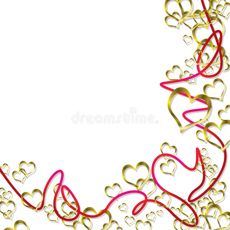 Gold heart ribbon shadow stock vector. Illustration of gold - 7912483