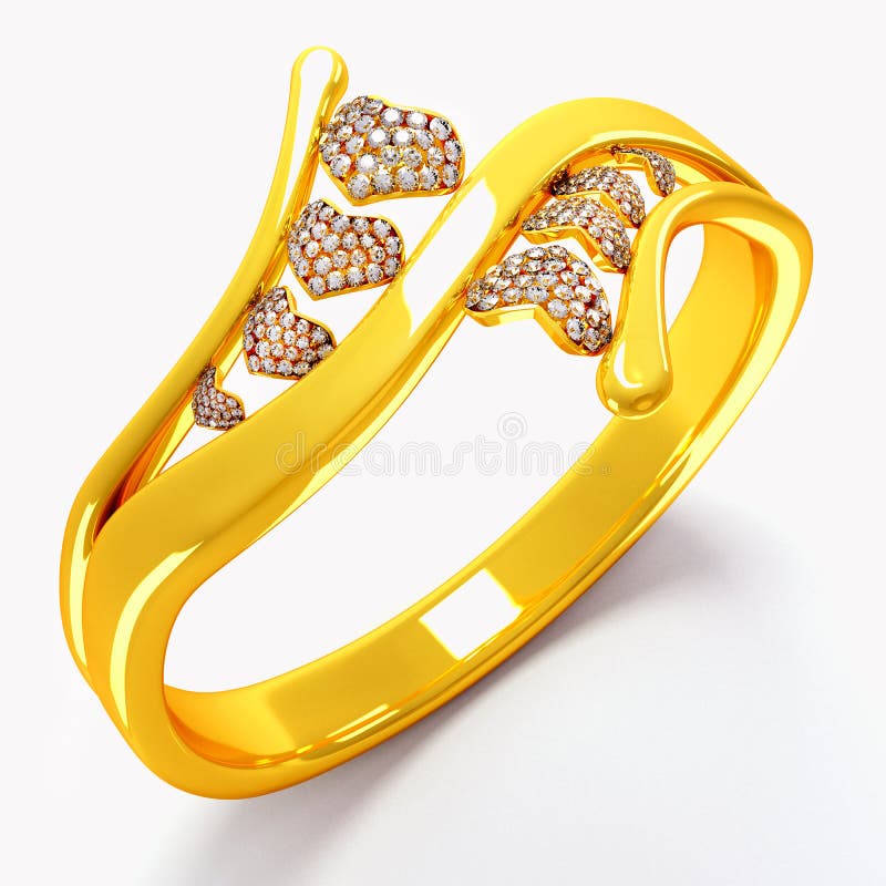 Gold Heart Ring stock illustration. Illustration of gift - 25041134