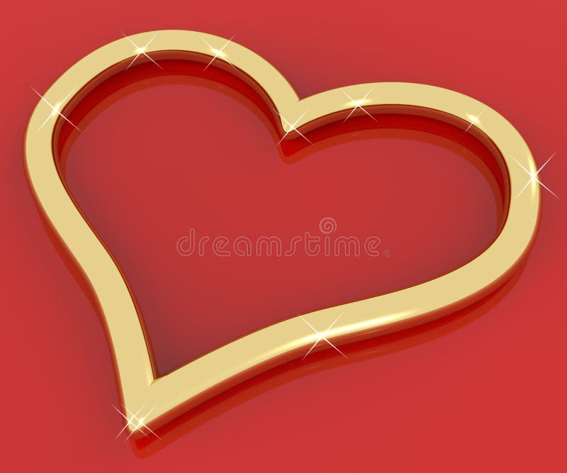 Gold Heart Shaped Ring Representing Love and Romance Stock Illustration ...
