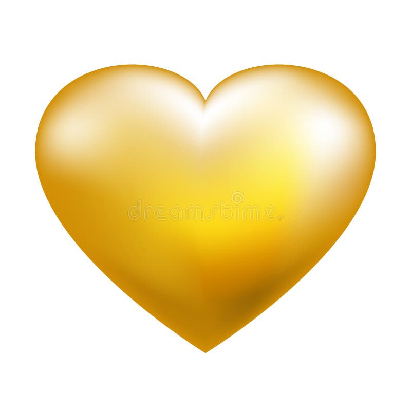 Gold heart vector stock vector. Illustration of gold - 109637788