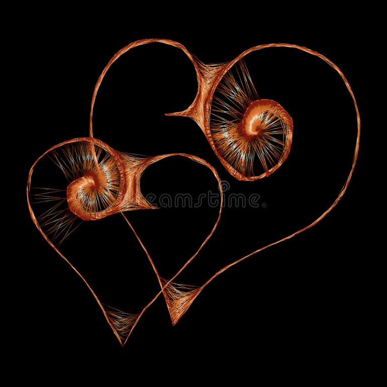 Gold Hearts - Vector Illustration Stock Vector - Illustration of frizzy ...