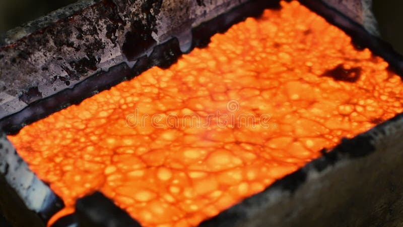 Gold Heat Hot Casting Mining Factory Stock Video - Video of industrial ...