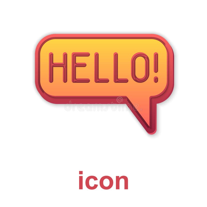 Gold Hello in Different Languages Icon Isolated on White Background ...