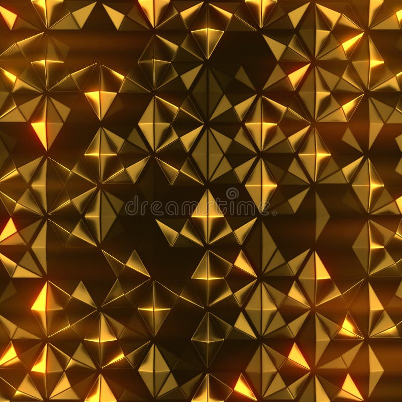 Gold Hexagon Digital Illustration. 3d Rendering Graphic Design Luxury ...