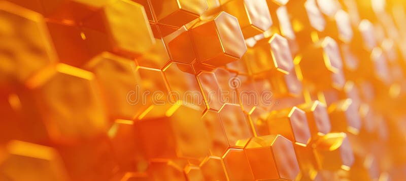 Gold Hexagon Pattern Texture Background, Glow Stock Illustration ...