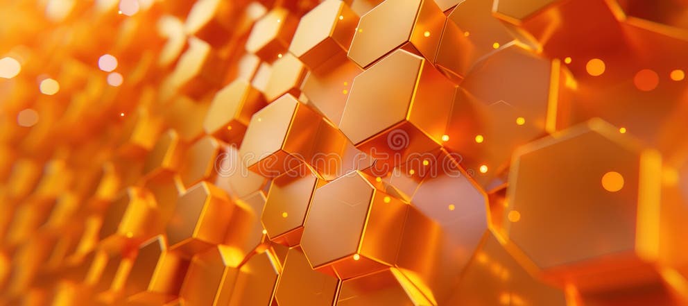 Gold Hexagon Pattern Texture Background, Glow Stock Illustration ...