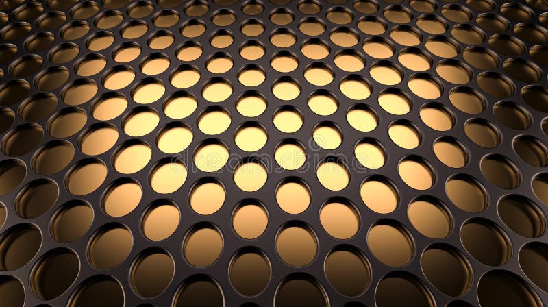 Metallic Circle Mesh - Gold Hexagonal Abstract Background - Golden - 3d ...