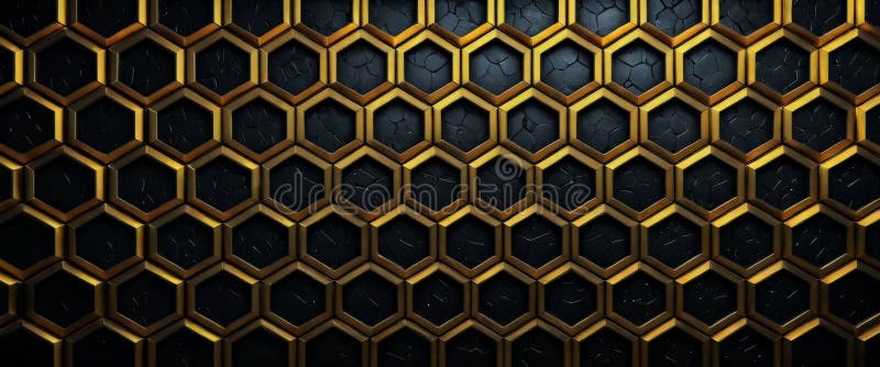 Gold Hexagonal Pattern on Dark Background Stock Photo - Image of ...