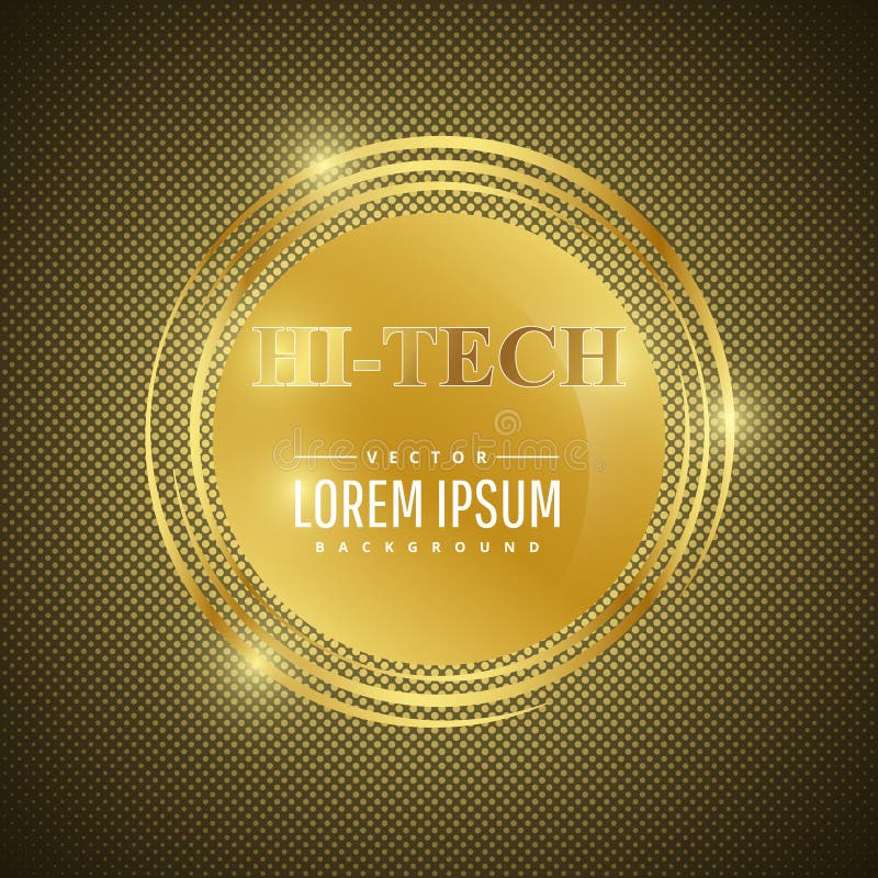 Gold Hi-tech Banner with Glowing Light Technology Background Modern ...