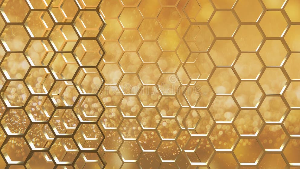 The Gold Hive for Abstract Luxury Background Concept 3d Rendering Stock ...