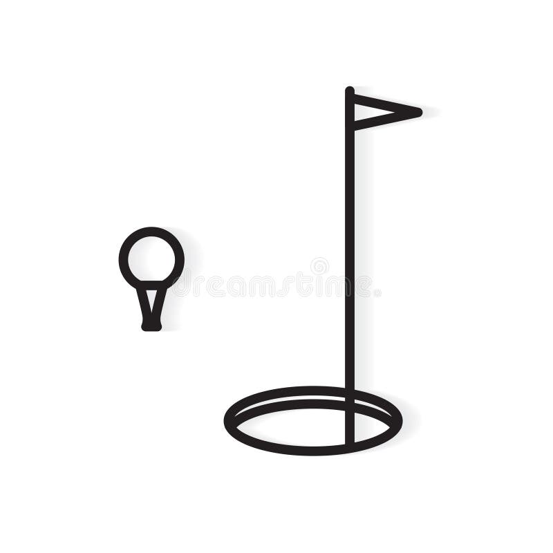 Golf hole and tee icon stock vector. Illustration of equipment - 162307991