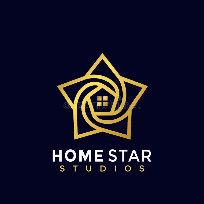 Gold Home Star Modern Logo Icon Design Vector Illustration Stock Vector ...