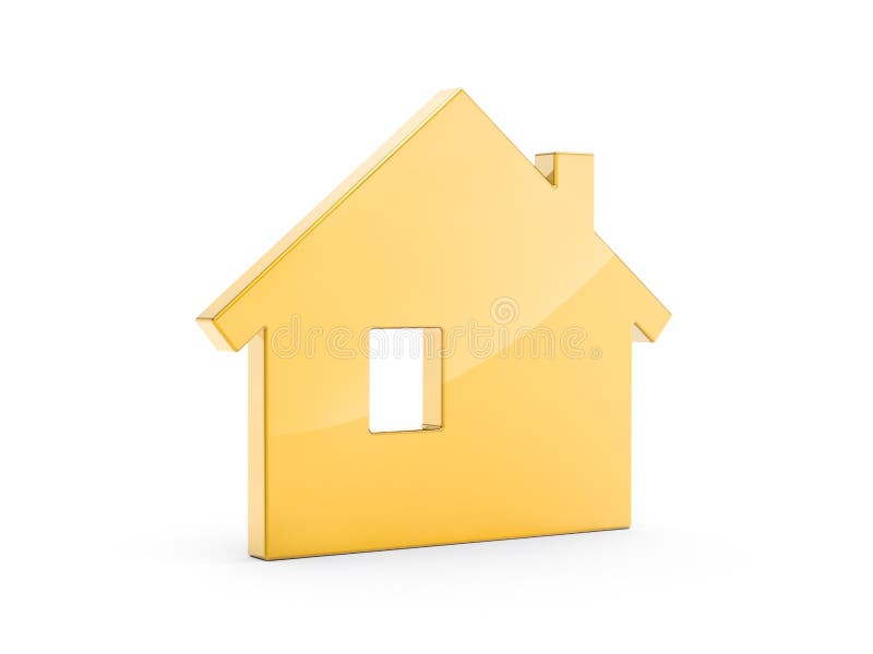 Gold Home Symbol stock illustration. Illustration of apartment - 33159898
