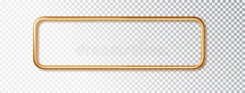 Gold Horizontal Frame Template. Frame of Gold Metal with a Shadow and a ...