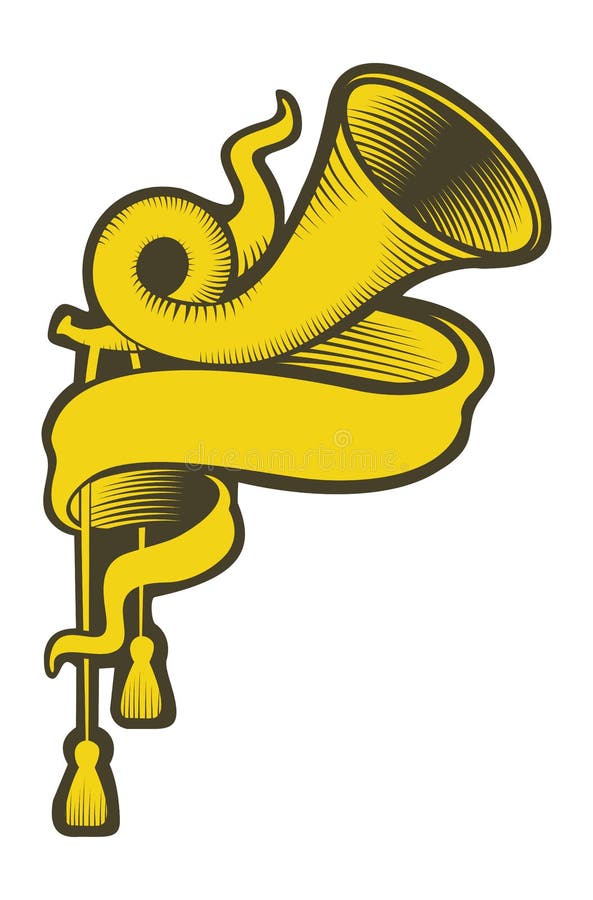 Gold horn vector design stock vector. Illustration of crest - 58889909