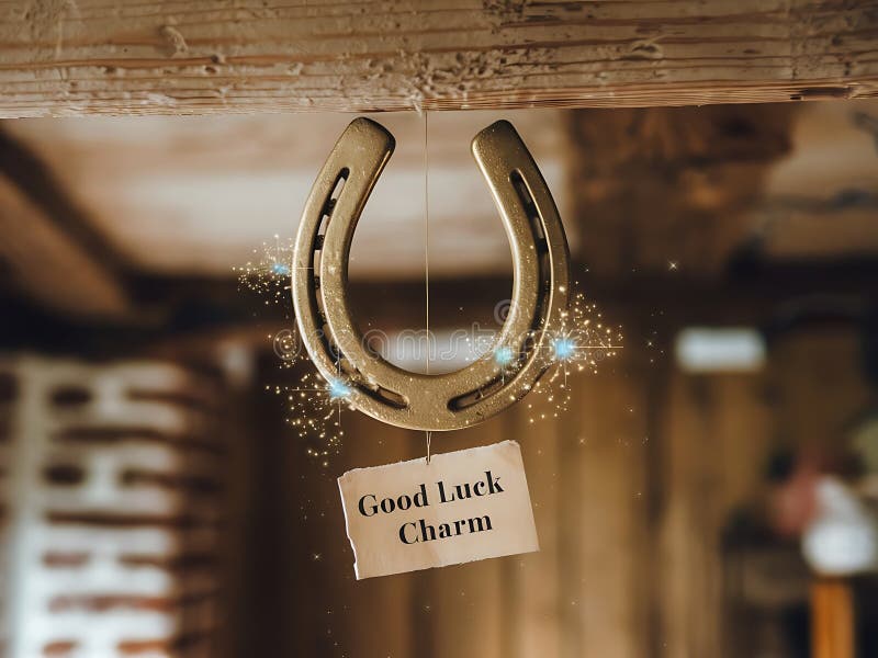 Gold Horseshoe with Sparkling Magic Dust for Good Luck Stock ...