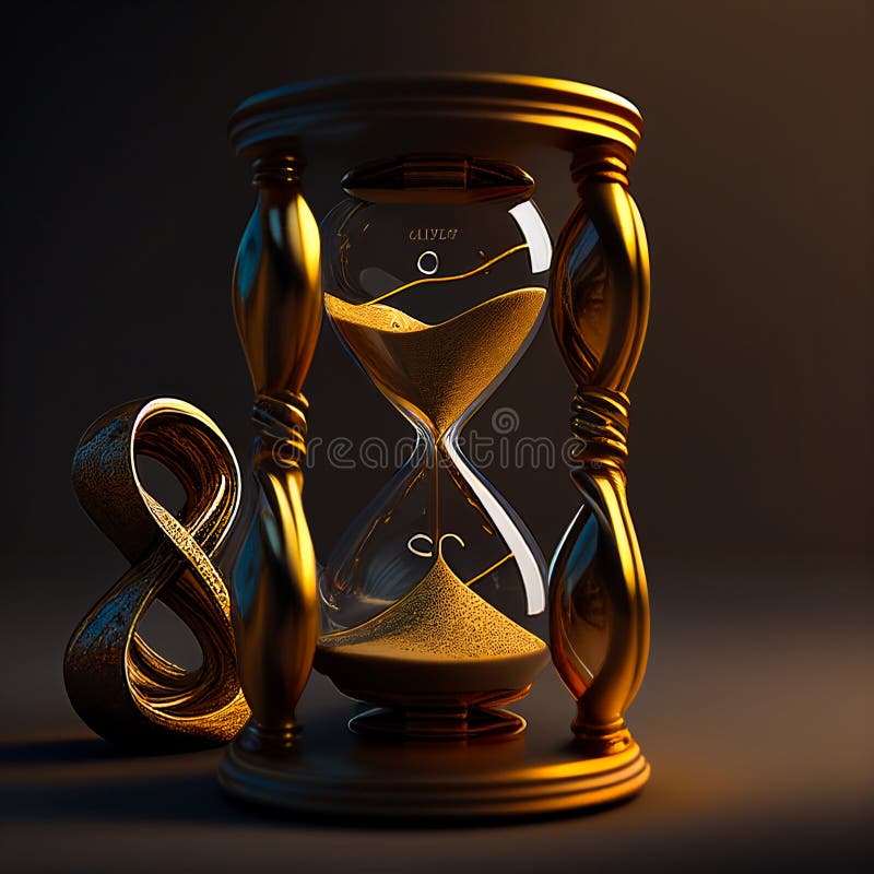 A Gold Hourglass with an Infinity Figure, Generated AI Stock ...