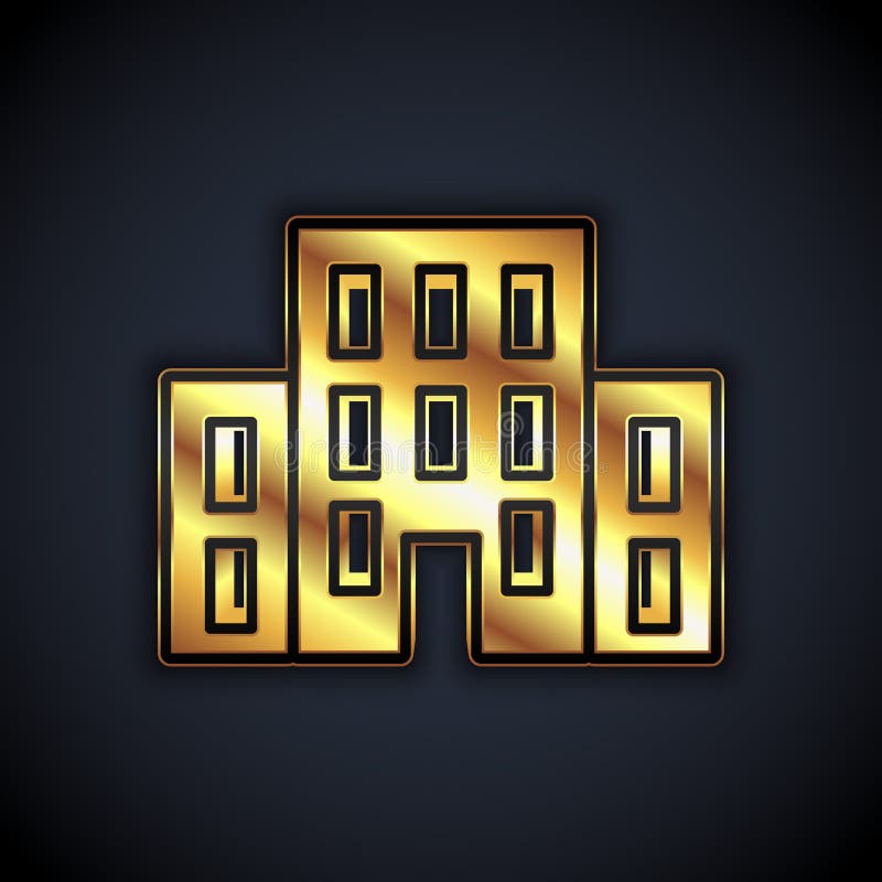 Gold House Icon Isolated on Black Background. Home Symbol Stock Vector ...