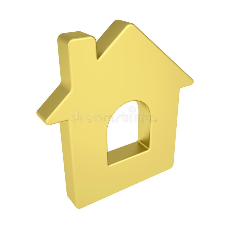 Gold house icon stock illustration. Illustration of home - 33789909