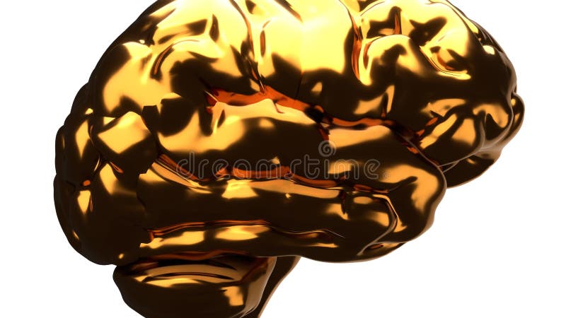 Gold Human Brain on Black Text Space. Stock Video - Video of human ...