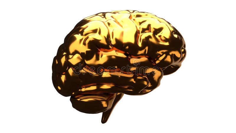 Gold Human Brain on Black Text Space. Stock Video - Video of human ...