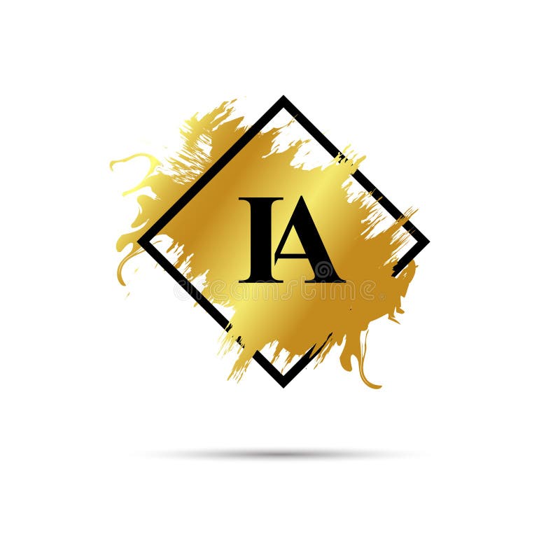 Gold IA Logo Symbol Vector Art Design Stock Vector - Illustration of ...