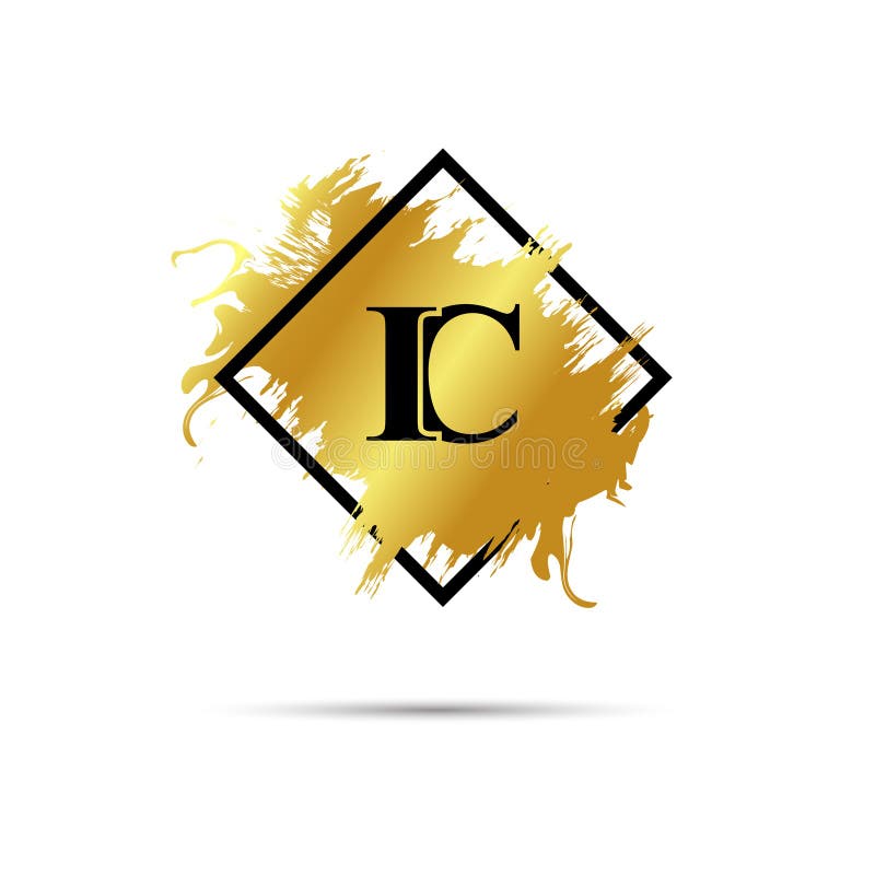 Gold IC Logo Symbol Vector Art Design Stock Illustration - Illustration ...