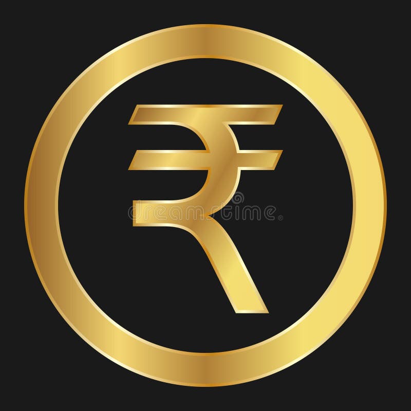 Gold Icon of Indian Rupee Concept of Internet Currency Stock Vector ...