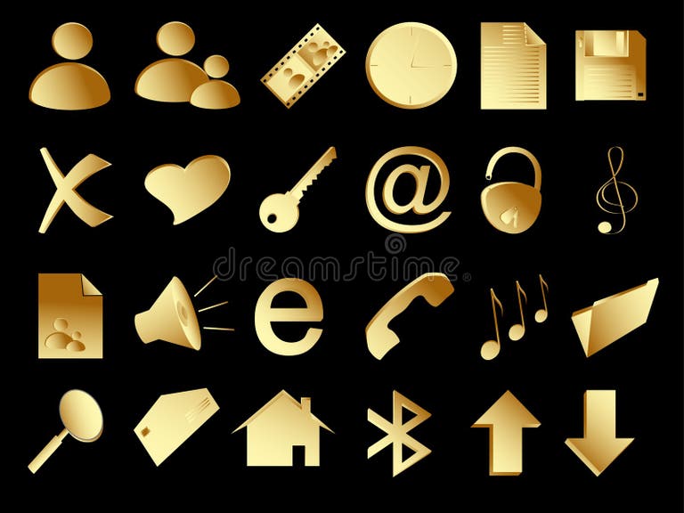 Video Icons Gold Business Stock Illustrations – 214 Video Icons Gold ...