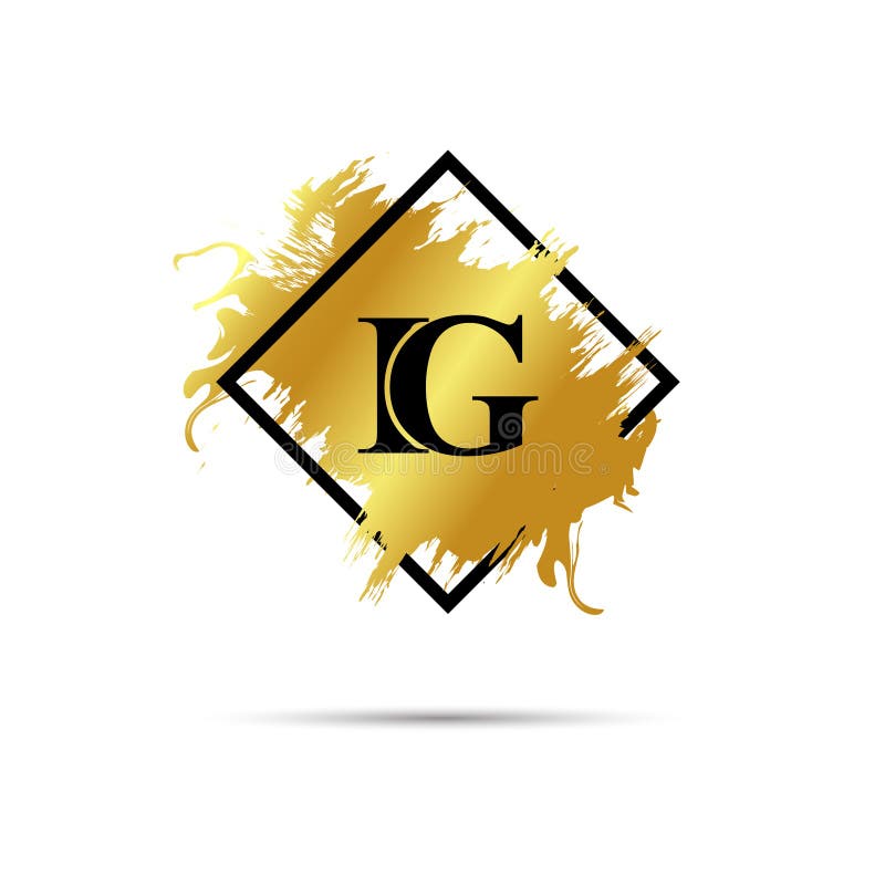 Gold IG Logo Symbol Vector Art Design Stock Illustration - Illustration ...