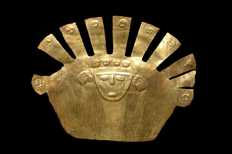 Ancient Gold Inca Mask editorial photography. Image of ancient - 18060707