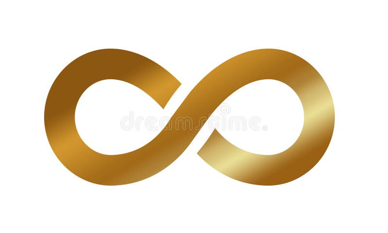 Gold infinity symbol stock vector. Illustration of mobius - 347817406