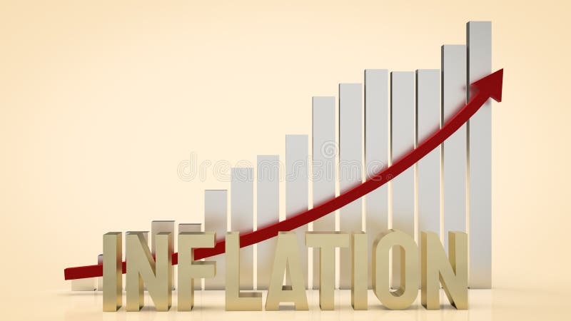 The Gold Inflation and Chart for Business Concept 3d Rendering Stock ...