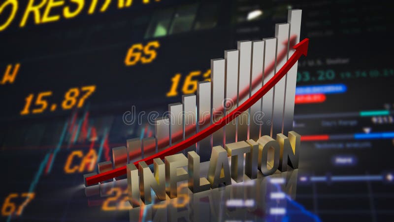 The Gold Inflation and Chart for Business Concept 3d Rendering Stock ...