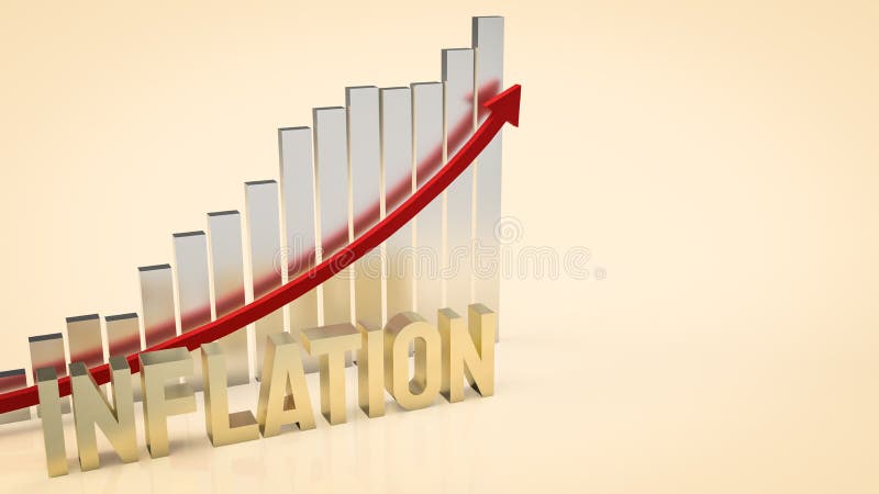 The Gold Inflation and Chart for Business Concept 3d Rendering Stock ...