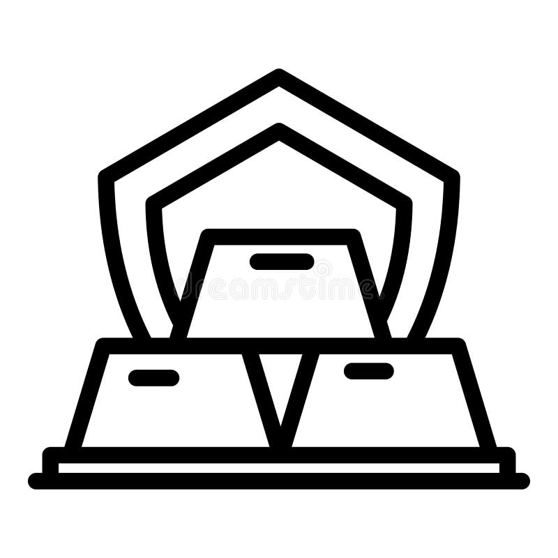 Gold Ingot Icon, Outline Style Stock Vector - Illustration of luxury ...