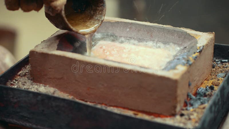 Gold Ingot Industry Factory Golden Stock Video - Video of mining ...