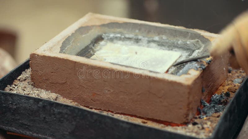 Gold Ingot Mining Factory Hot Stock Video - Video of metal, production ...