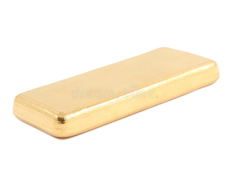 Gold Bar Ingot Close Up on the White Background ,Gold Bar Ingot Close ...