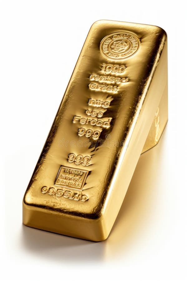 Gold Ingot on White Background Financial Concept. Generative AI. Stock ...